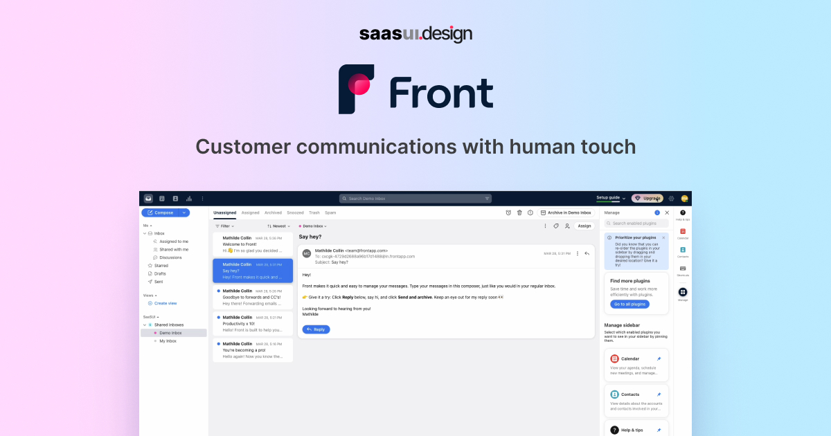 Front | UI, UX Design | SaaS | Application Design | saas ui